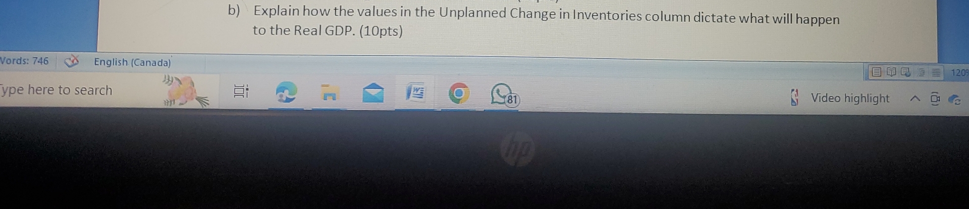 Solved b) ﻿Explain how the values in the Unplanned Change in | Chegg.com