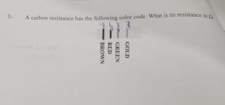 Solved A carbon resistance has the following color code. | Chegg.com