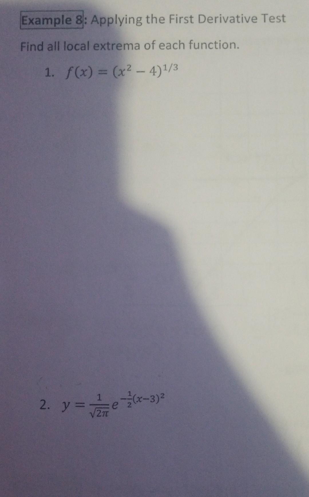 Solved Example 8: Applying the First Derivative Test Find | Chegg.com