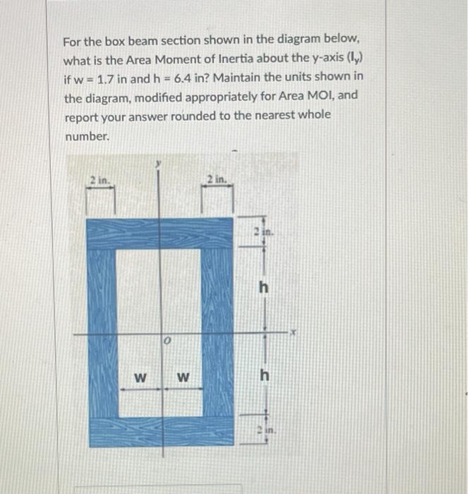 Solved For the box beam section shown in the diagram below, | Chegg.com