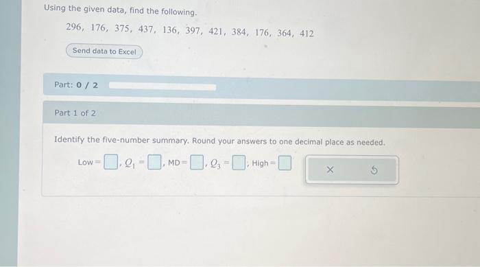 Solved Using the given data, find the following. | Chegg.com