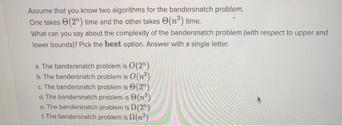 Solved Assume that you know two algorithms for the | Chegg.com