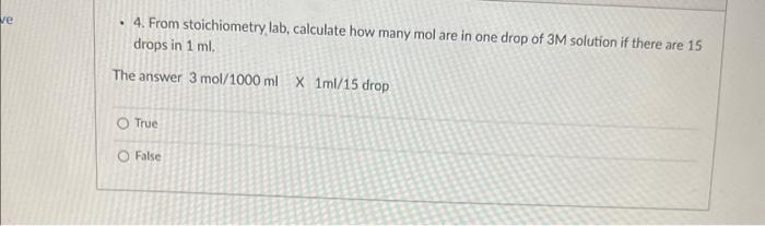 Solved 4. From stoichiometry lab, calculate how many mol are | Chegg.com