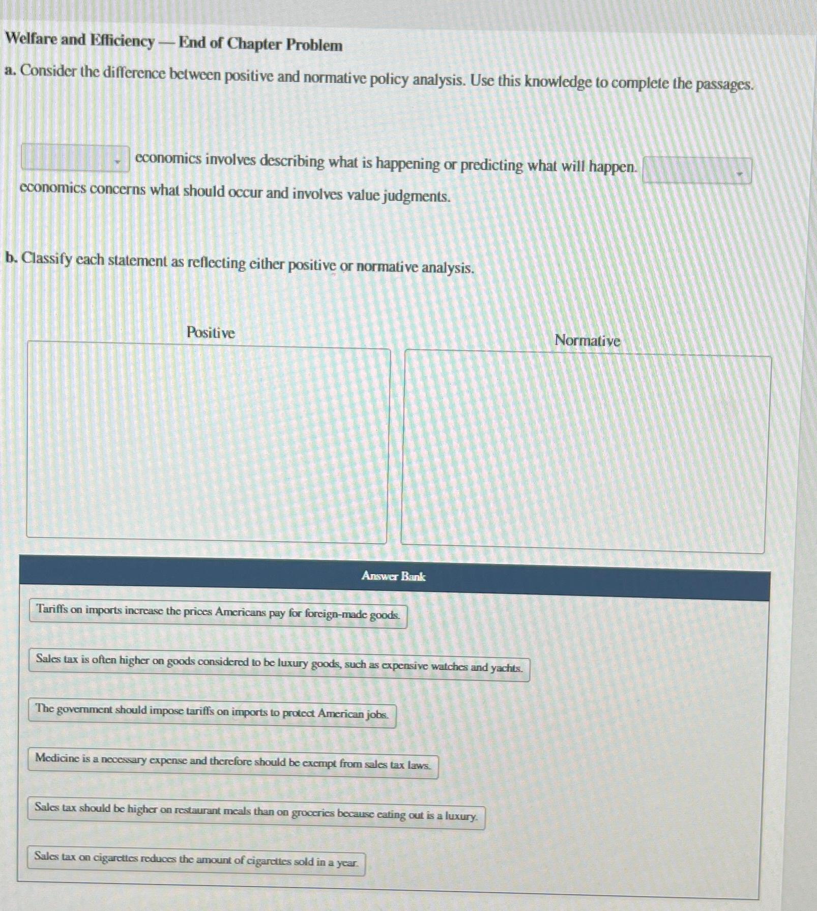Solved Welfare and Efficiency — ﻿End of Chapter Problema. | Chegg.com
