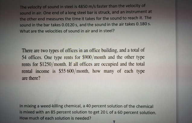 Solved The velocity of sound in steel is 4850 m/s faster | Chegg.com
