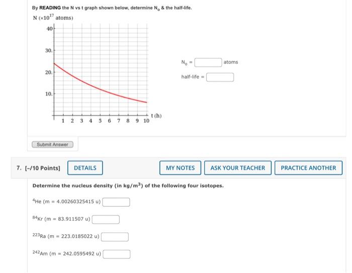 Solved By READING the N vs t graph shown below, determine | Chegg.com