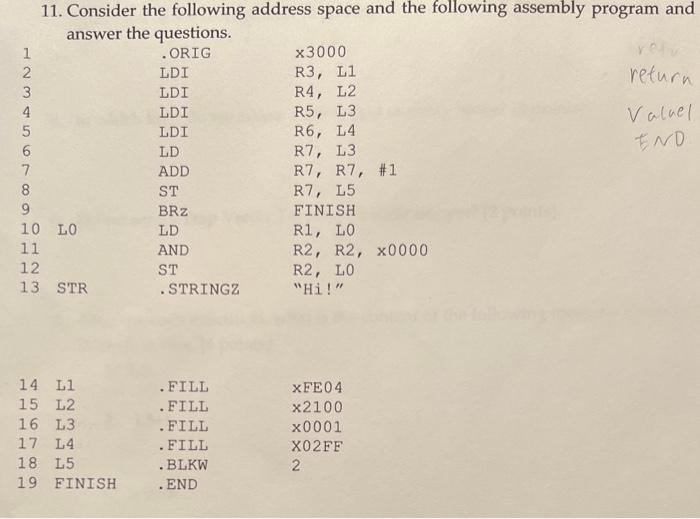 Solved 11. Consider the following address space and the | Chegg.com