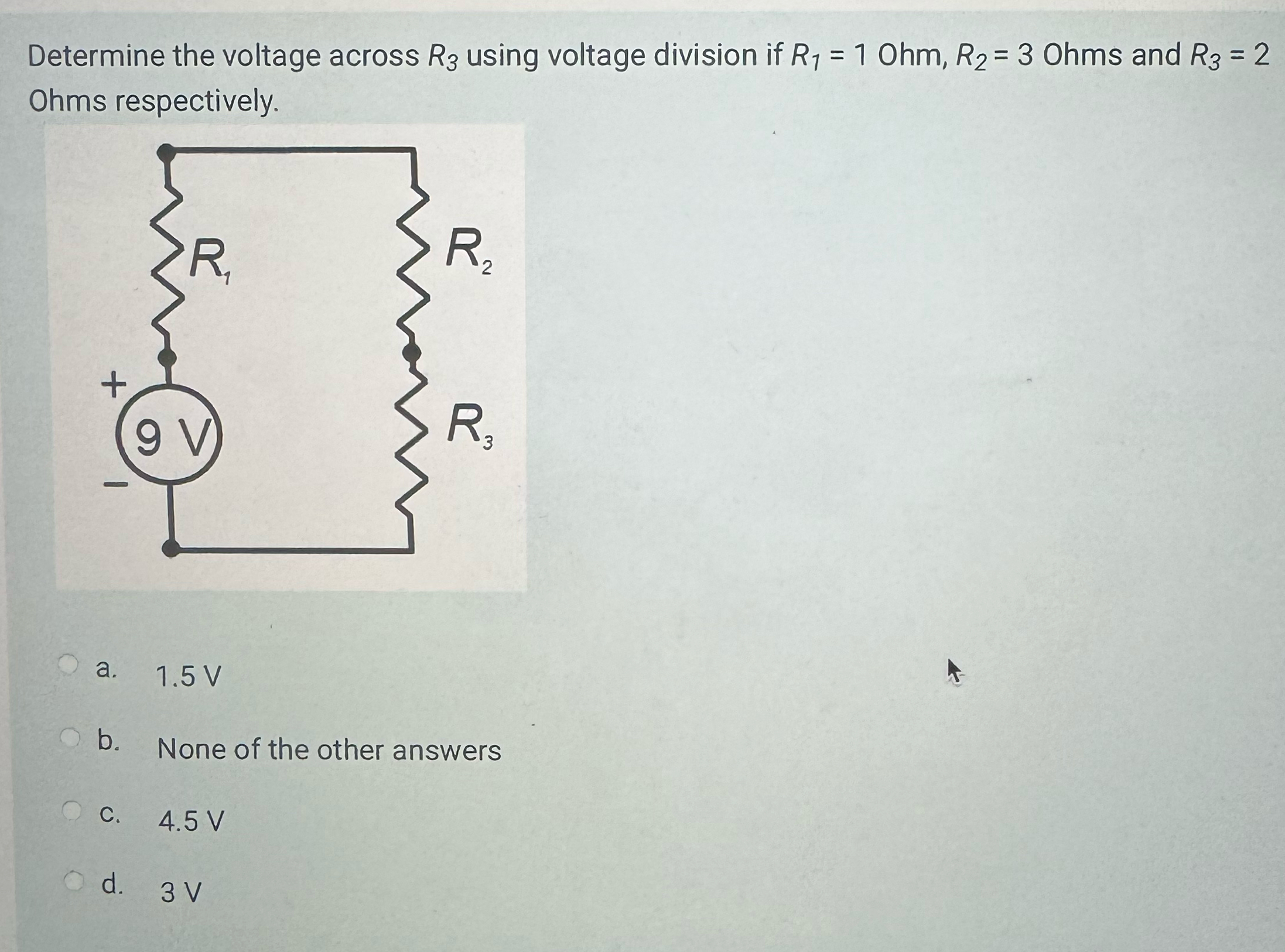Solved Determine the voltage across R3 ﻿using voltage | Chegg.com