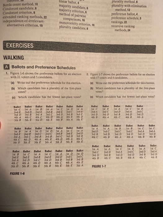 Solved Borda count method, 10 Condorcet candidate, 8 | Chegg.com