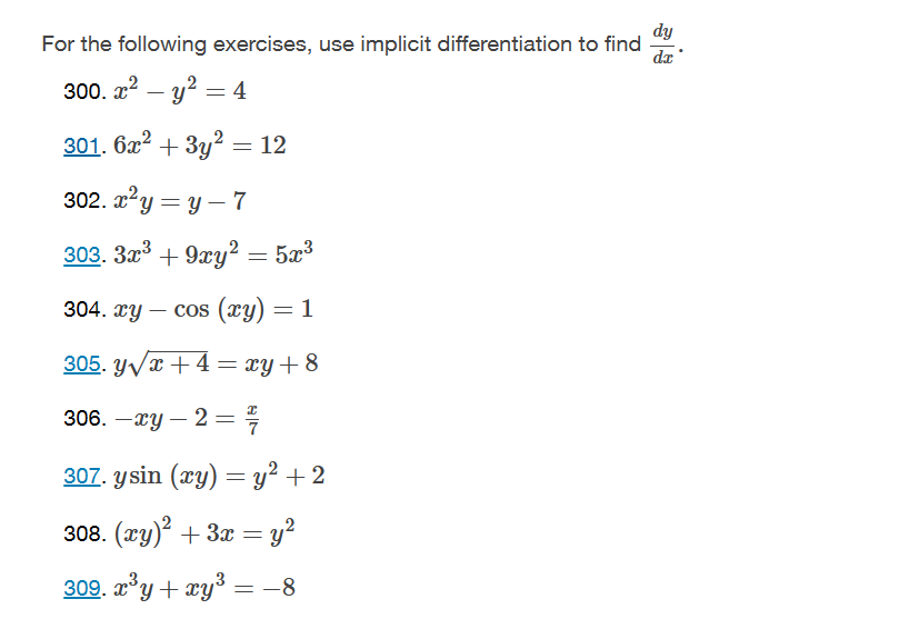 Solved For the following exercises, use implicit | Chegg.com