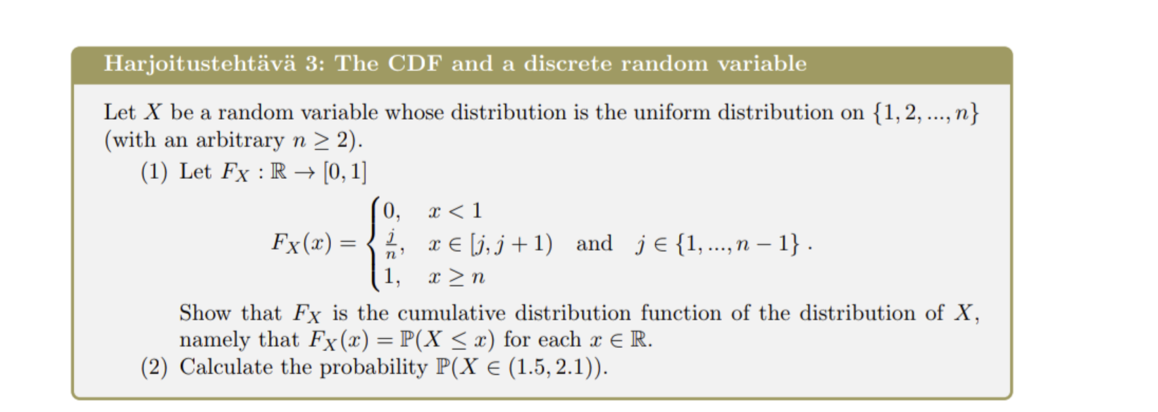 Solved Let X Be A Random Variable Whose Distribution Is The 