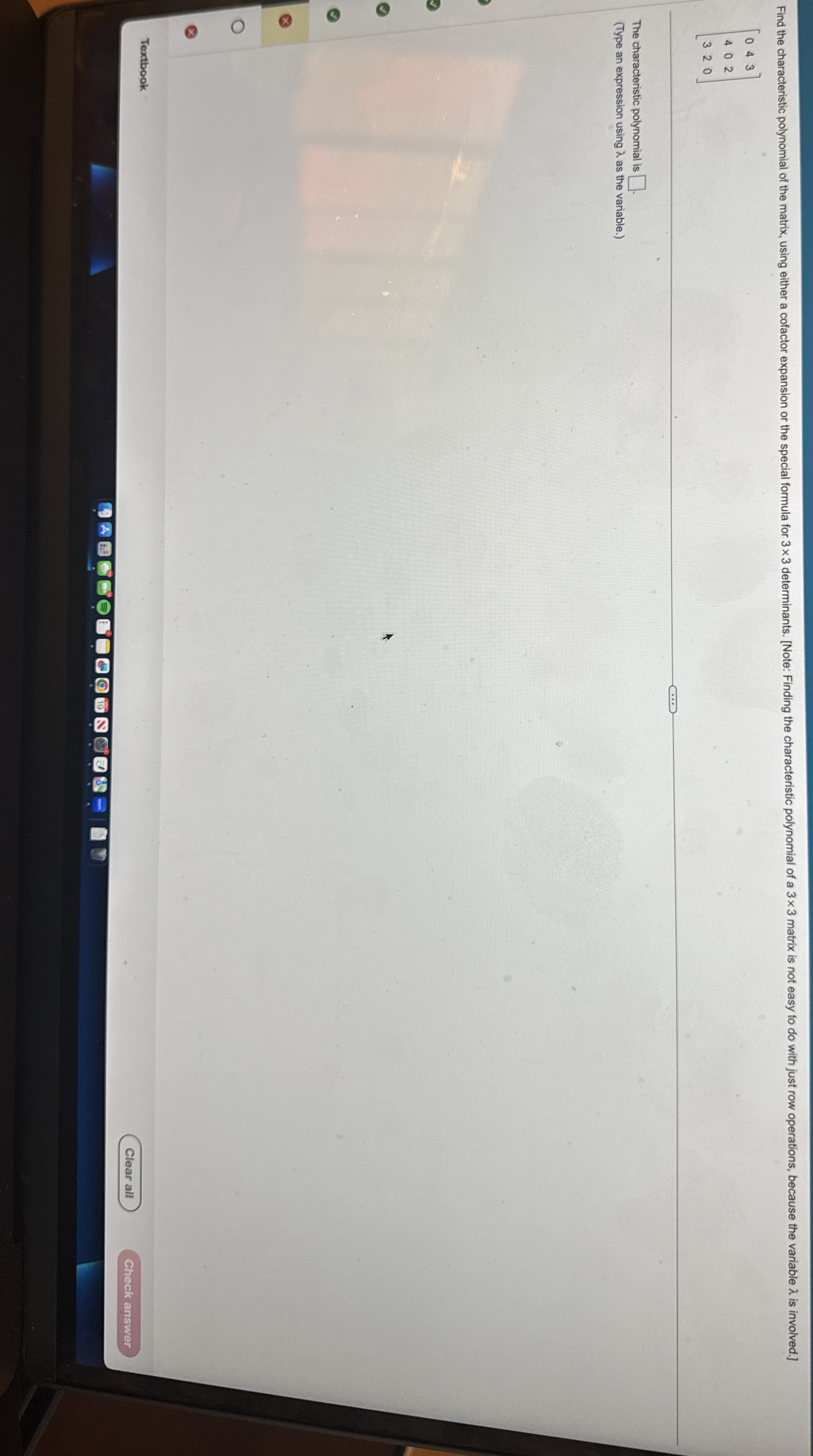 Solved [043402320]The characteristic polynomial is(Type an | Chegg.com