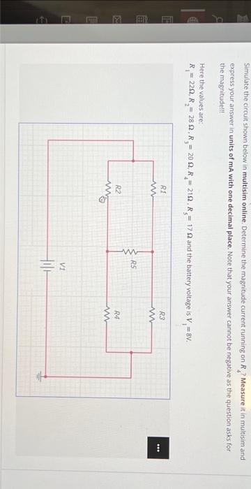 Solved Simulate the circuit shown below in multisim online. | Chegg.com