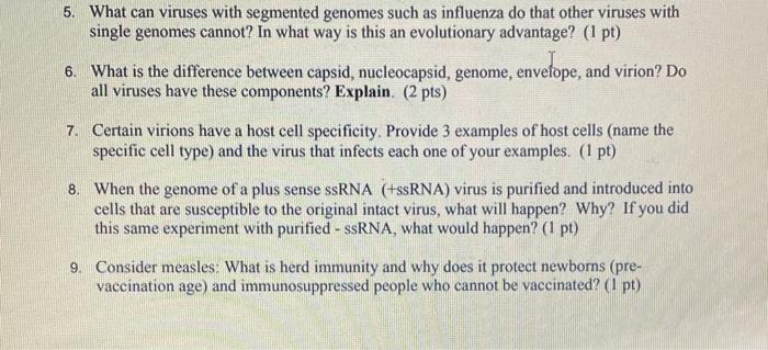 Solved 5. What can viruses with segmented genomes such as | Chegg.com