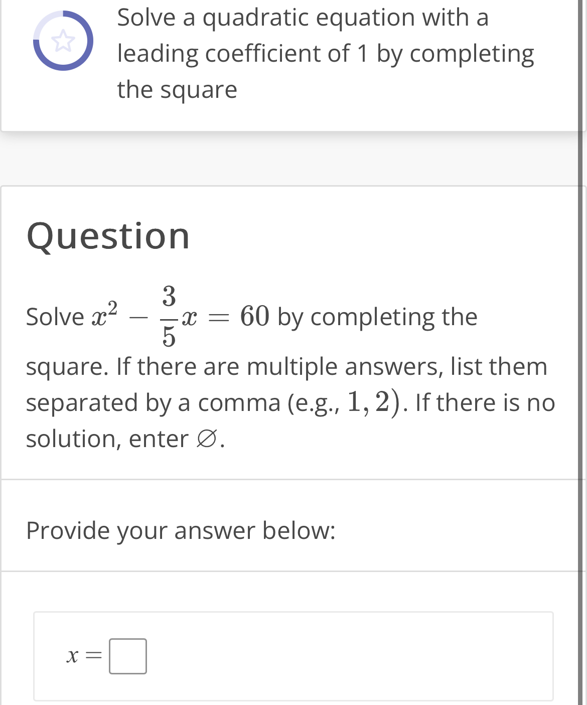 Solved Solve a quadratic equation with a leading coefficient | Chegg.com
