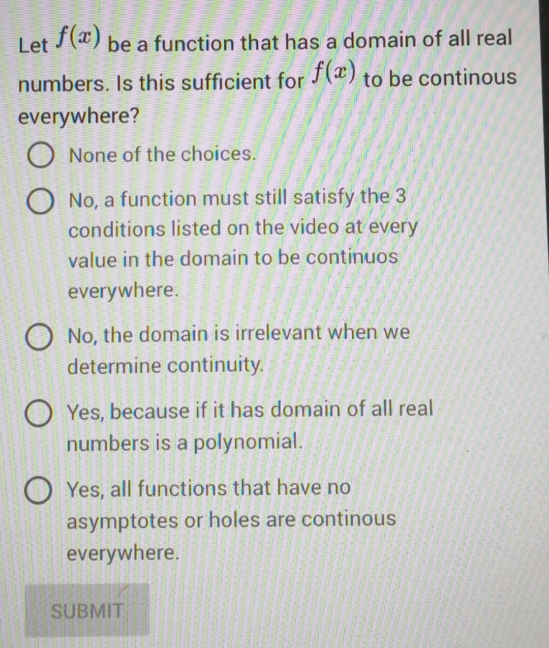 Solved Let f(x) be a function that has a domain of all real | Chegg.com
