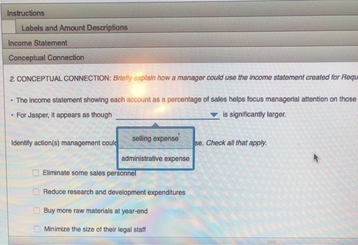 Solved Income Statement Labels and Amount Descriptions | Chegg.com