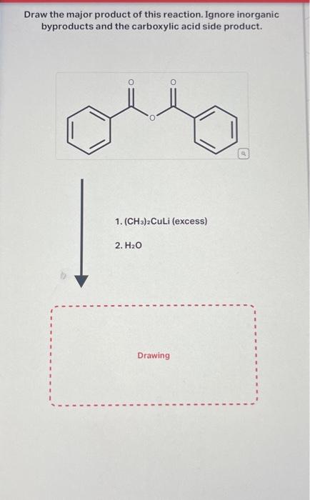Solved Draw the major product of this reaction. Ignore | Chegg.com