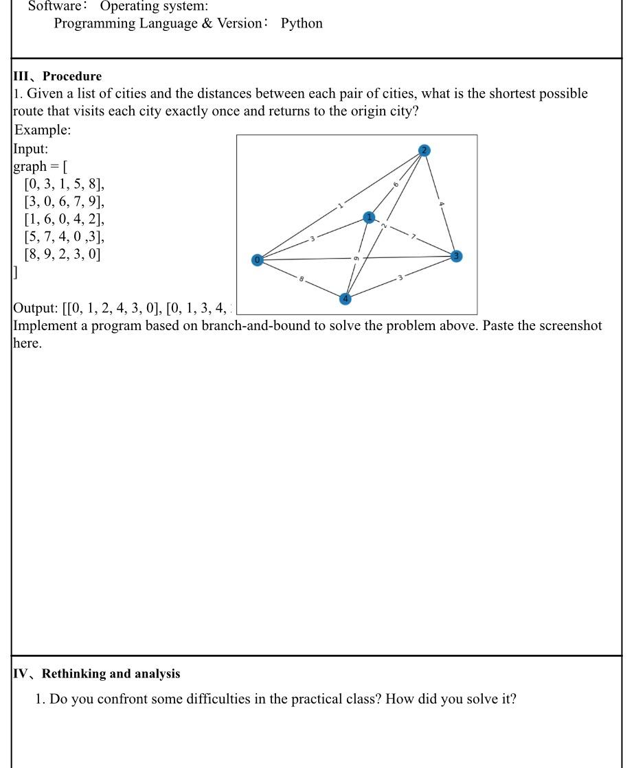 Solved Software: Operating system:Programming Language & | Chegg.com