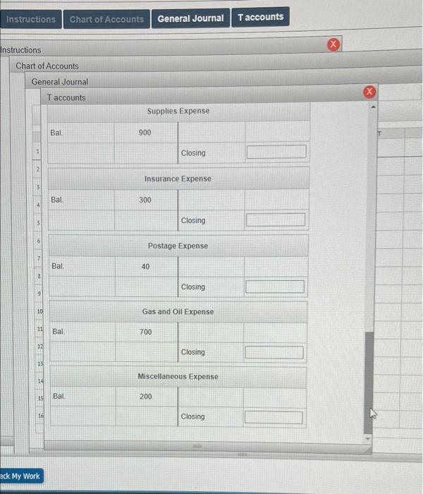Solved Closing Entries (Net Income) Instructions Chart of | Chegg.com