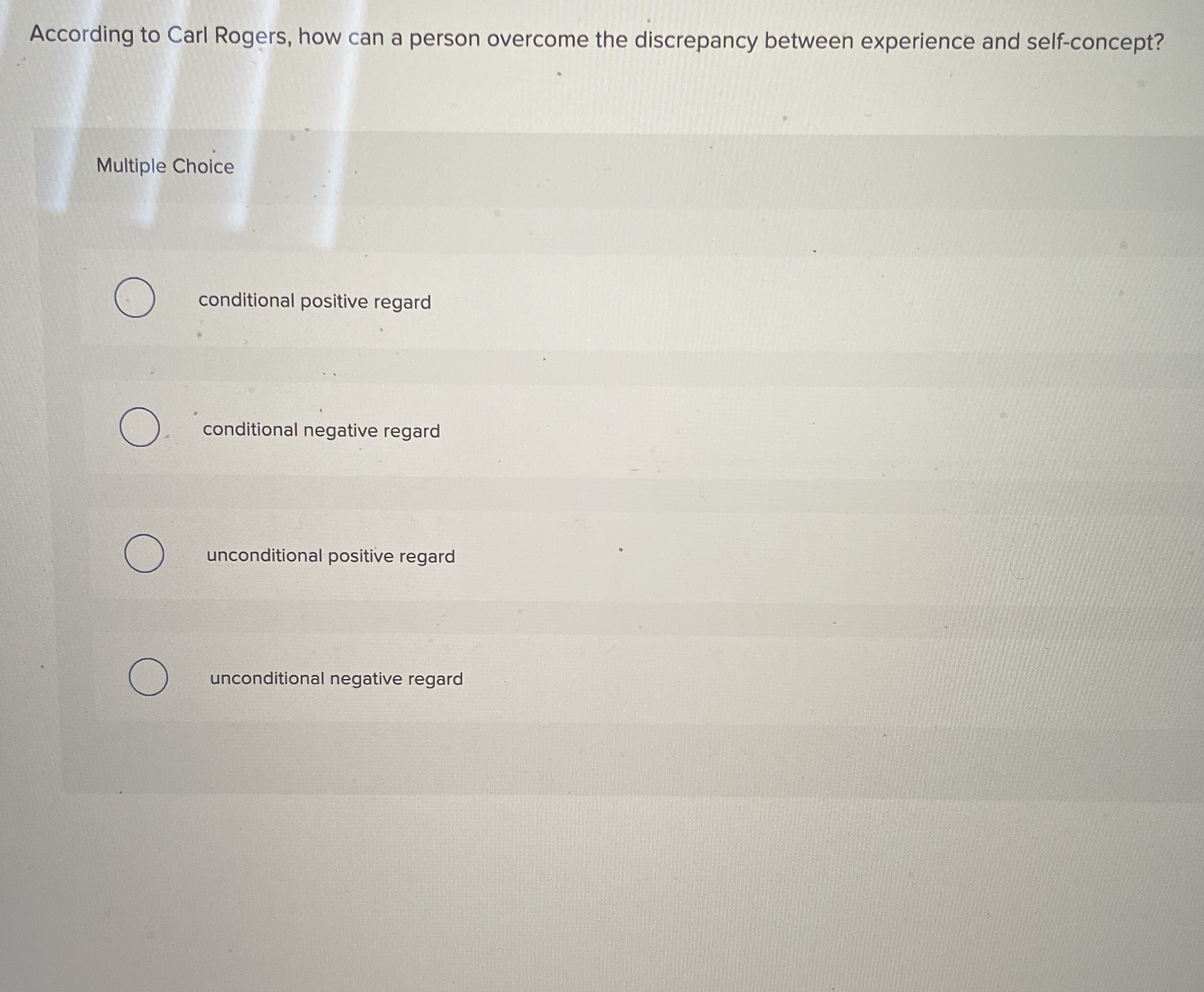 Solved According to Carl Rogers, how can a person overcome | Chegg.com