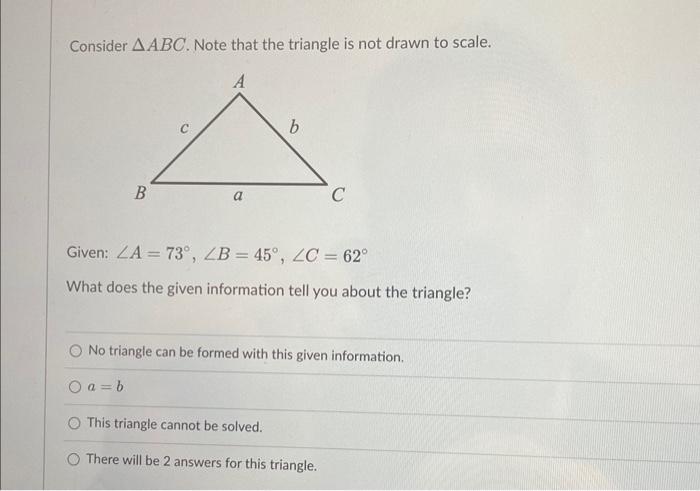 Solved Consider ABC. Note that the triangle is not drawn to | Chegg.com