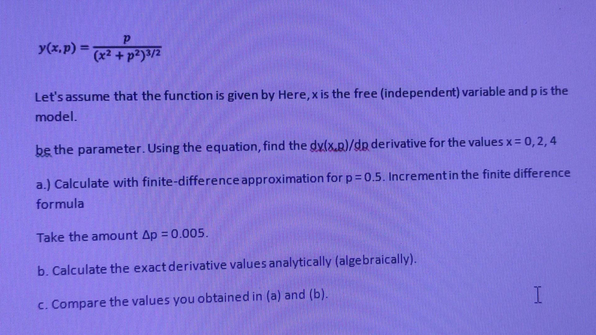 Solved Y X P X2 P2 3 2p Lets Assume That The Function Is