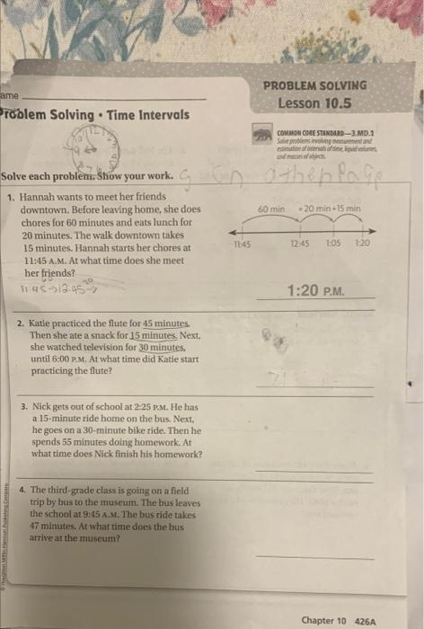 Solved roblem Solving • Time Intervals Solve each problemis | Chegg.com