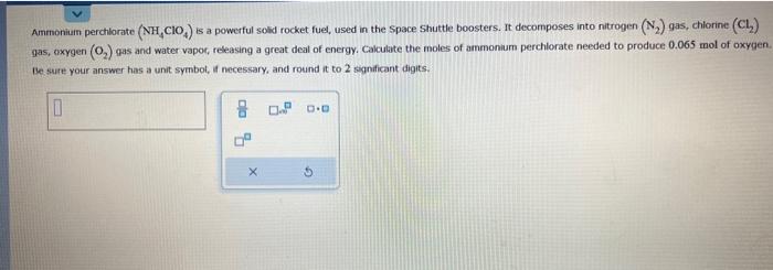 Solved Ammonium perchlorate (NH4ClO4) is a powerful solid | Chegg.com