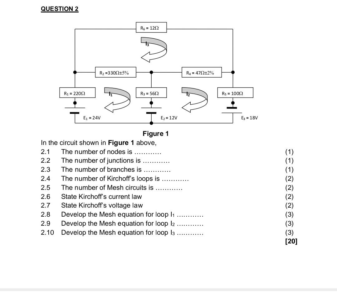 Solved QUESTION 2 Figure 1 In the circuit shown in Figure | Chegg.com