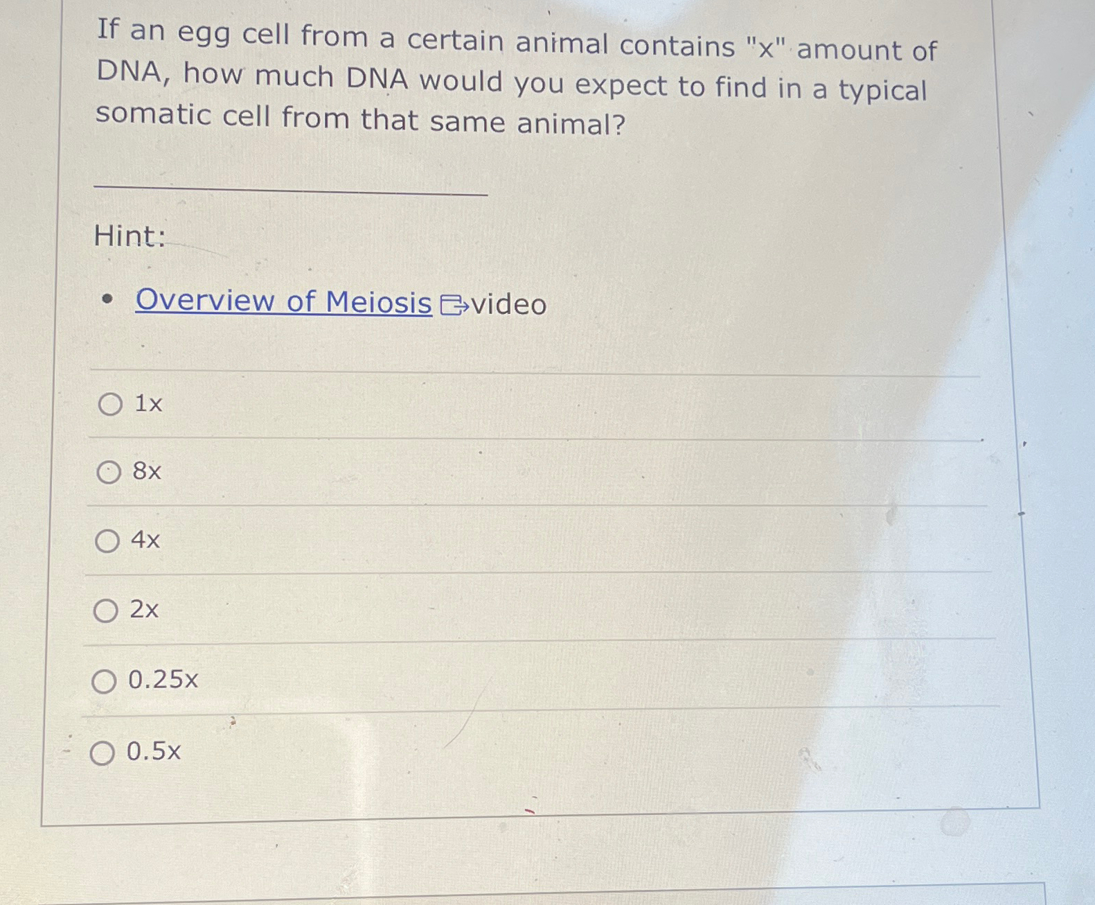 Solved If an egg cell from a certain animal contains " x " | Chegg.com