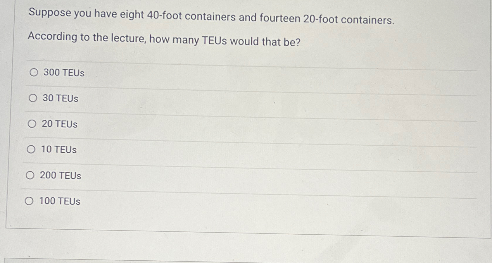 Solved Suppose you have eight 40 -foot containers and | Chegg.com