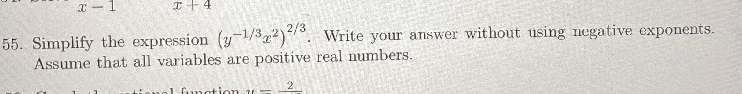Solved Simplify the expression (y-13x2)23. ﻿Write your | Chegg.com