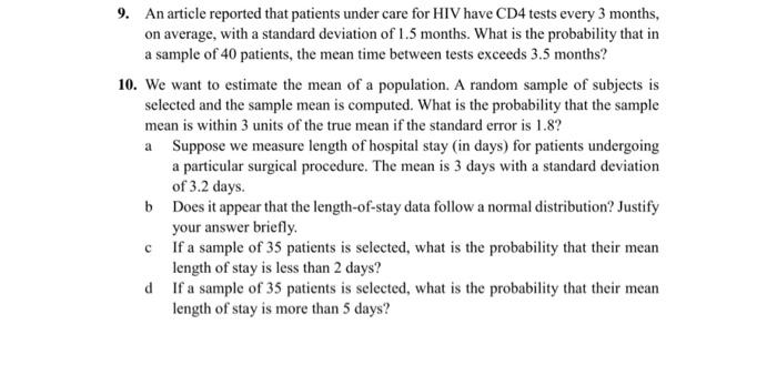 Solved 9. An article reported that patients under care for | Chegg.com