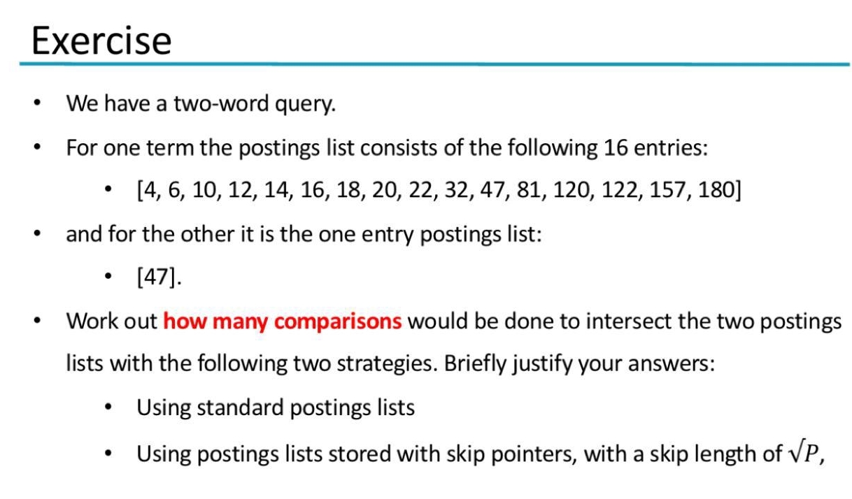 ExerciseWe have a two-word query.For one term the | Chegg.com