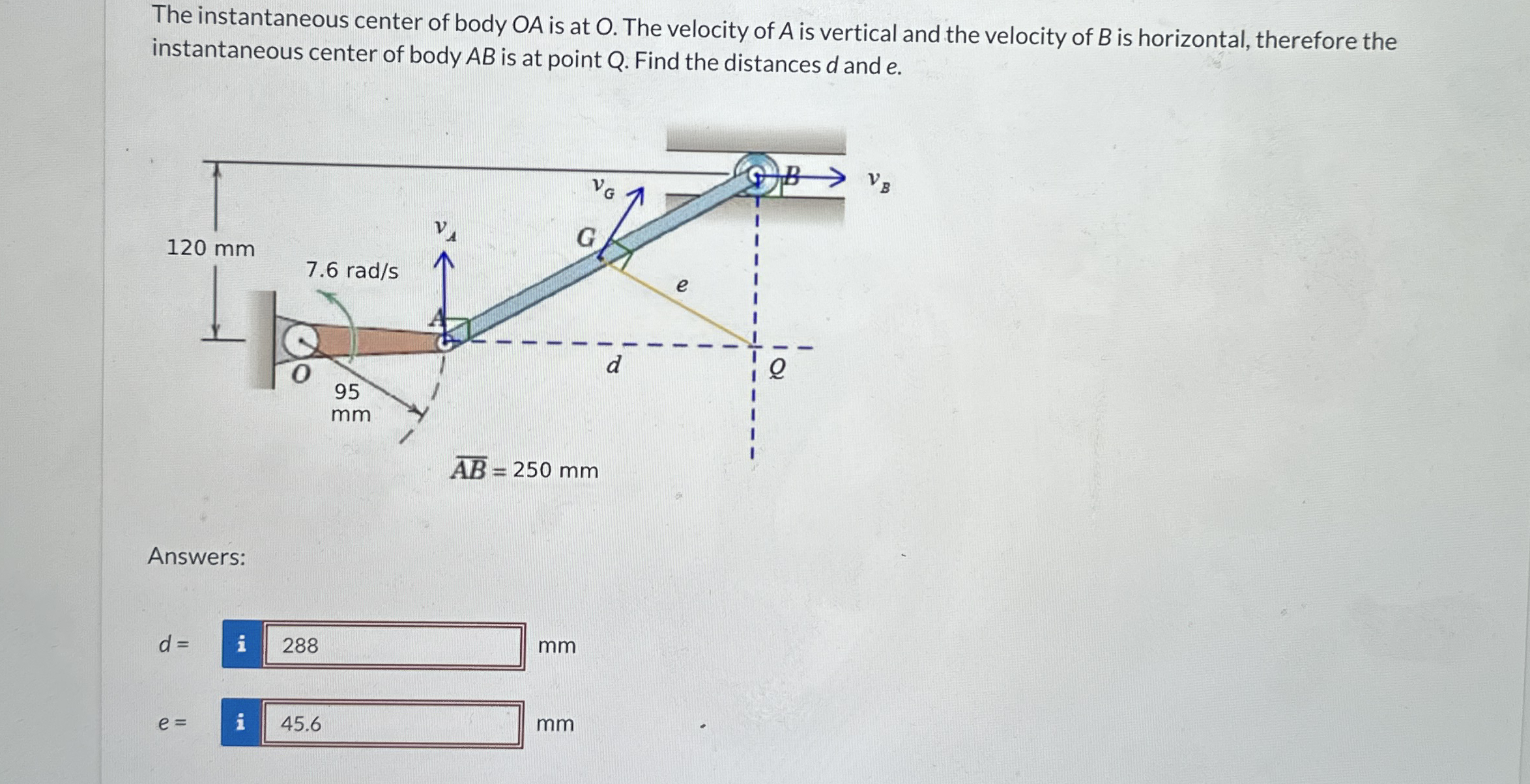 Solved The instantaneous center of body OA ﻿is at O. ﻿The | Chegg.com