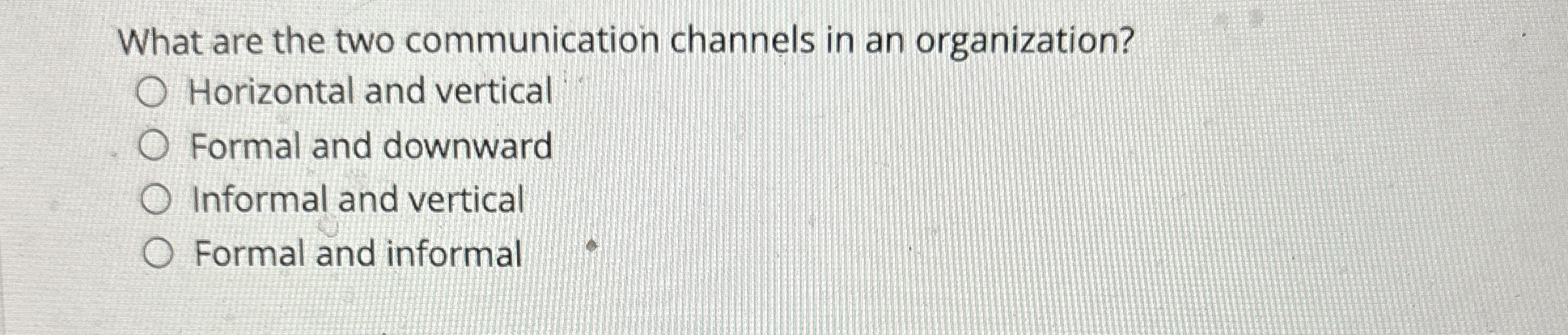 Solved What are the two communication channels in an | Chegg.com