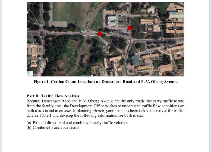 Figure 1. Cordon Count Locations on Duncanson Road | Chegg.com