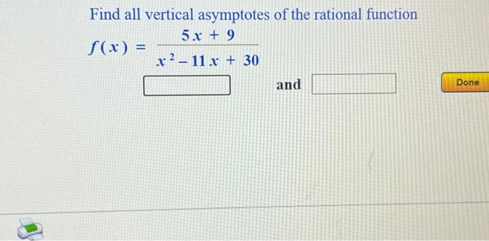 Solved Find all vertical asymptotes of the rational function | Chegg.com