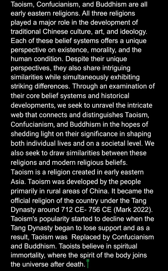Solved Taoism, Confucianism, and Buddhism are all early | Chegg.com