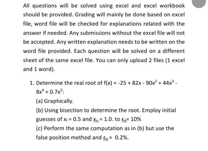 Solved All questions will be solved using excel and excel | Chegg.com