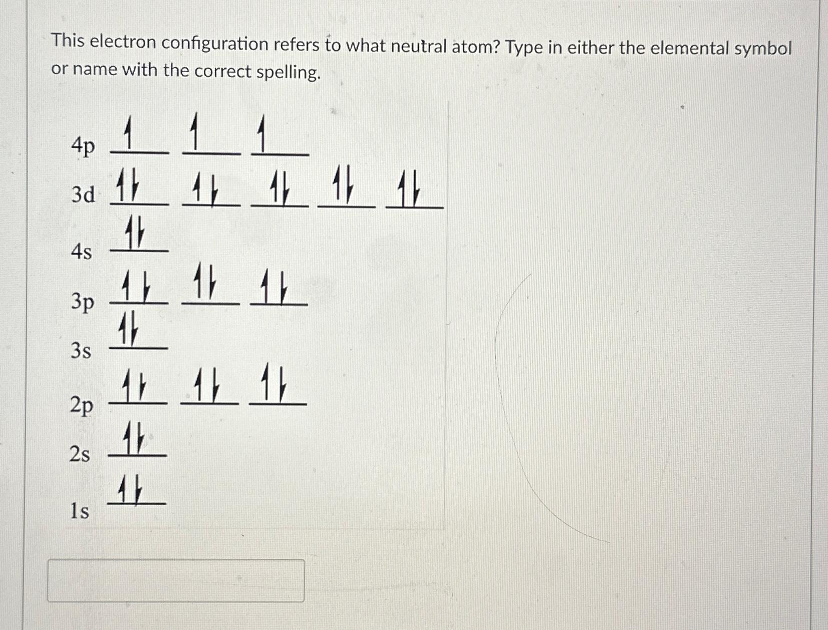 Solved This electron configuration refers to what neutral | Chegg.com