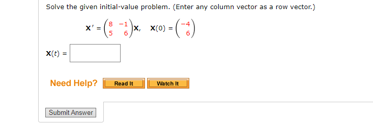 Solved Solve the given initial-value problem. (Enter any | Chegg.com