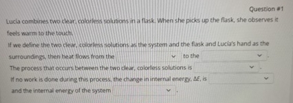 Solved Question #1Lucia combines two clear, colorless | Chegg.com