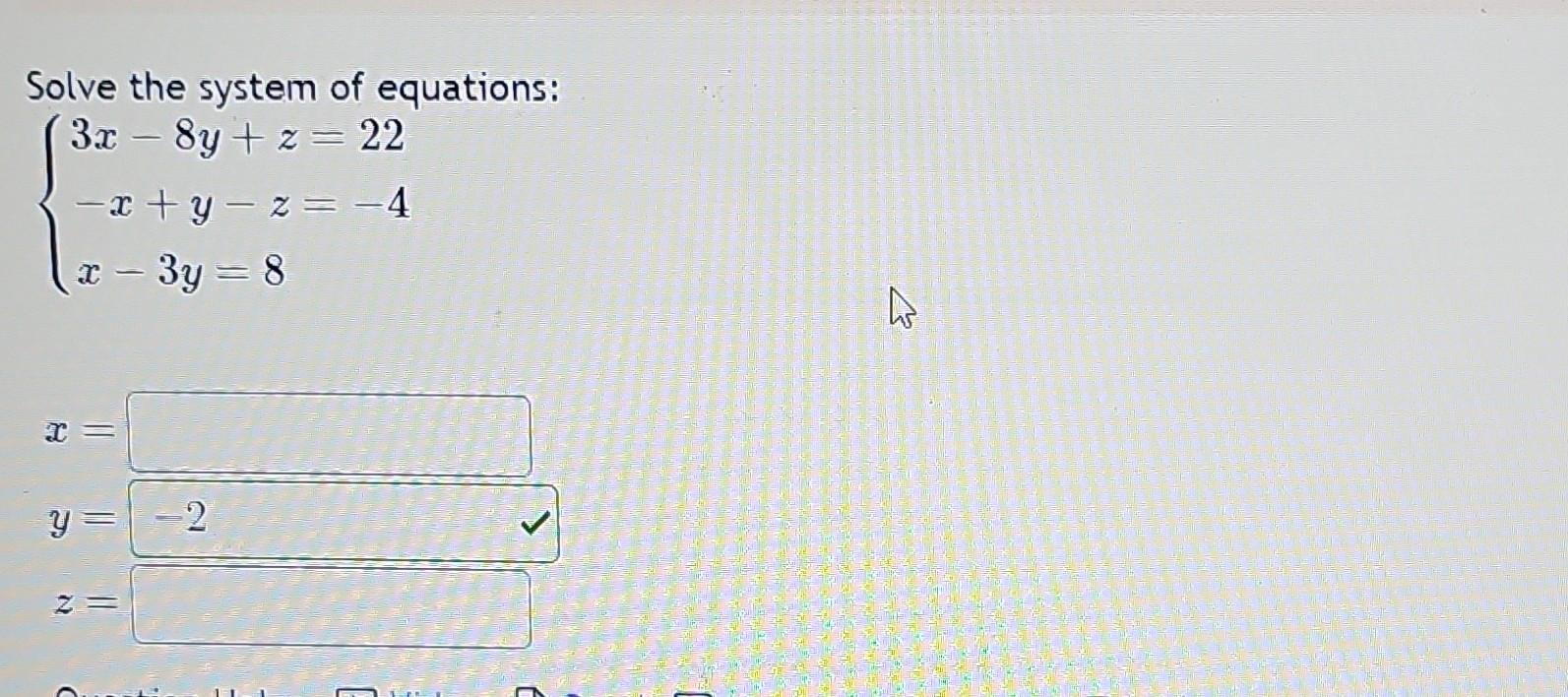 Solved Solve the system of equations: | Chegg.com