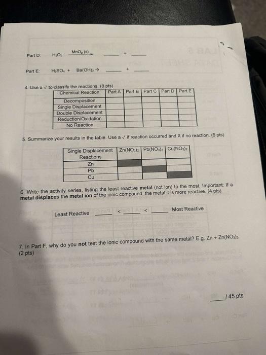 Solved 4. Use a 5. Summarize your results in the table, Use | Chegg.com