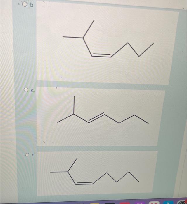 Solved Which of the line structures below matches the | Chegg.com