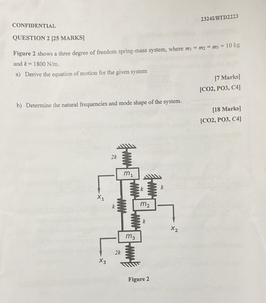 Solved 23241/BTD2223CONFIDENTIALQUESTION 2 [25 ﻿MARKS]Figure | Chegg.com