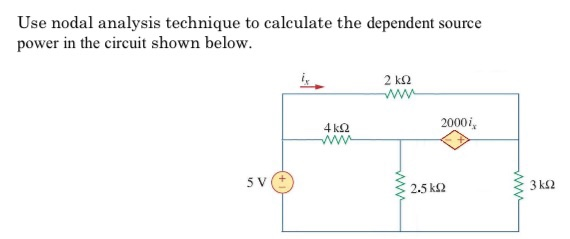 Solved Use nodal analysis technique to calculate the | Chegg.com