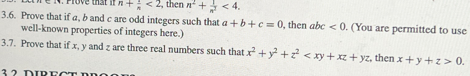 Solved 3.6. ﻿Prove that if a,b ﻿and c ﻿are odd integers such | Chegg.com